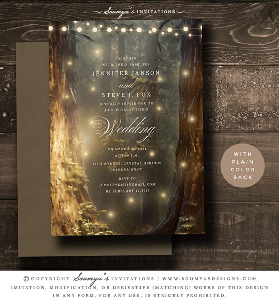 Elegant Rustic Wedding Invitations, Forest Wedding Invitation, Sage ...